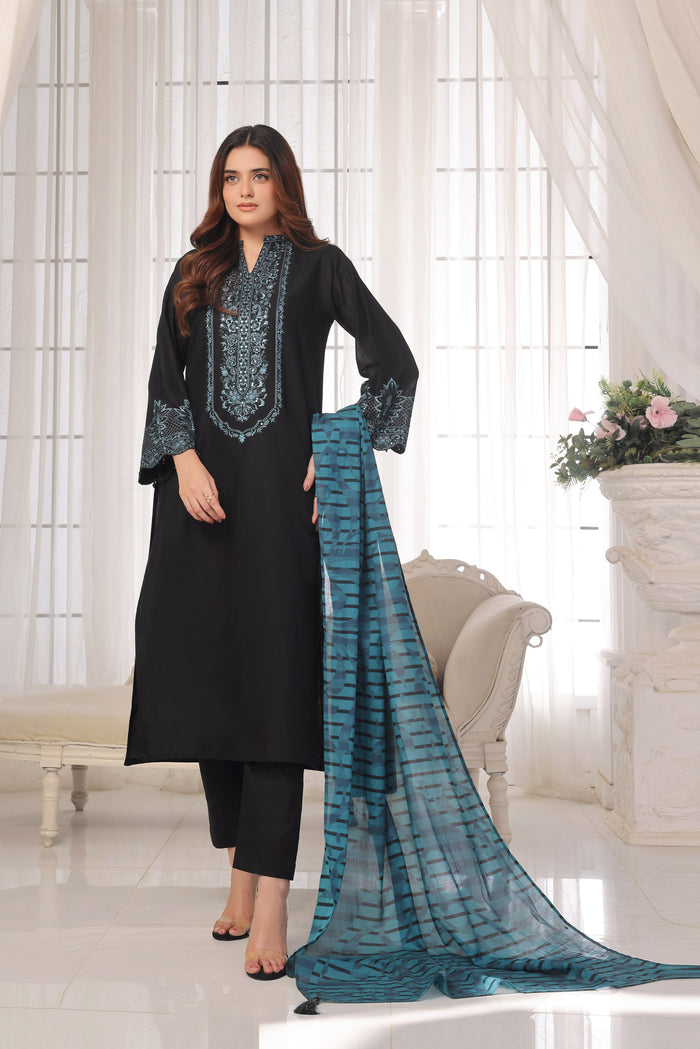 Buy Luxeurs Ready to Wear Lune Embroidered 3PC Lawn Dress